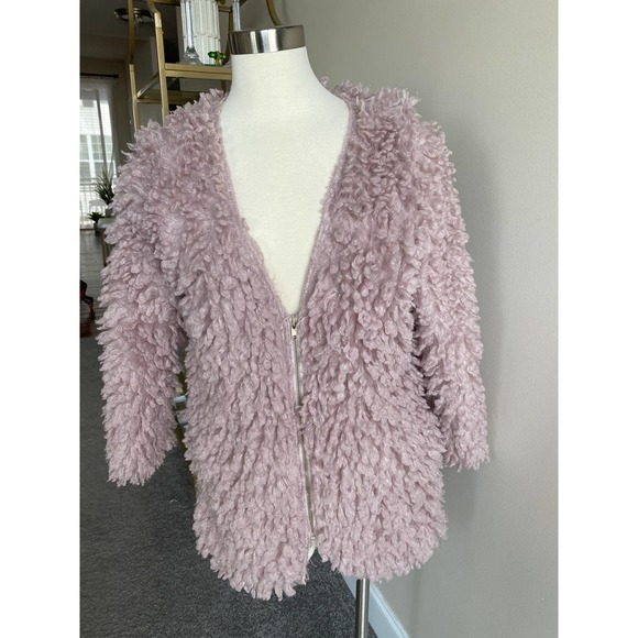 Cara Loren | Jackets & Coats | Cara Loren Dusty Pink Long Shag Jacket ...